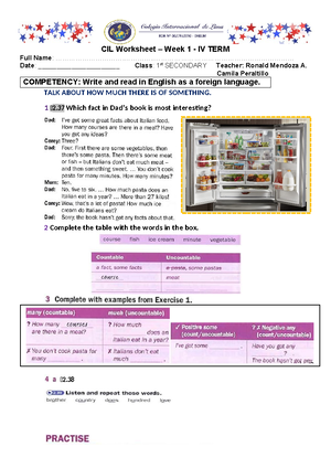 Ses 1 II Bim - Model lesson plan EFL classs - SESIÓN DE APRENDIZAJE N ...