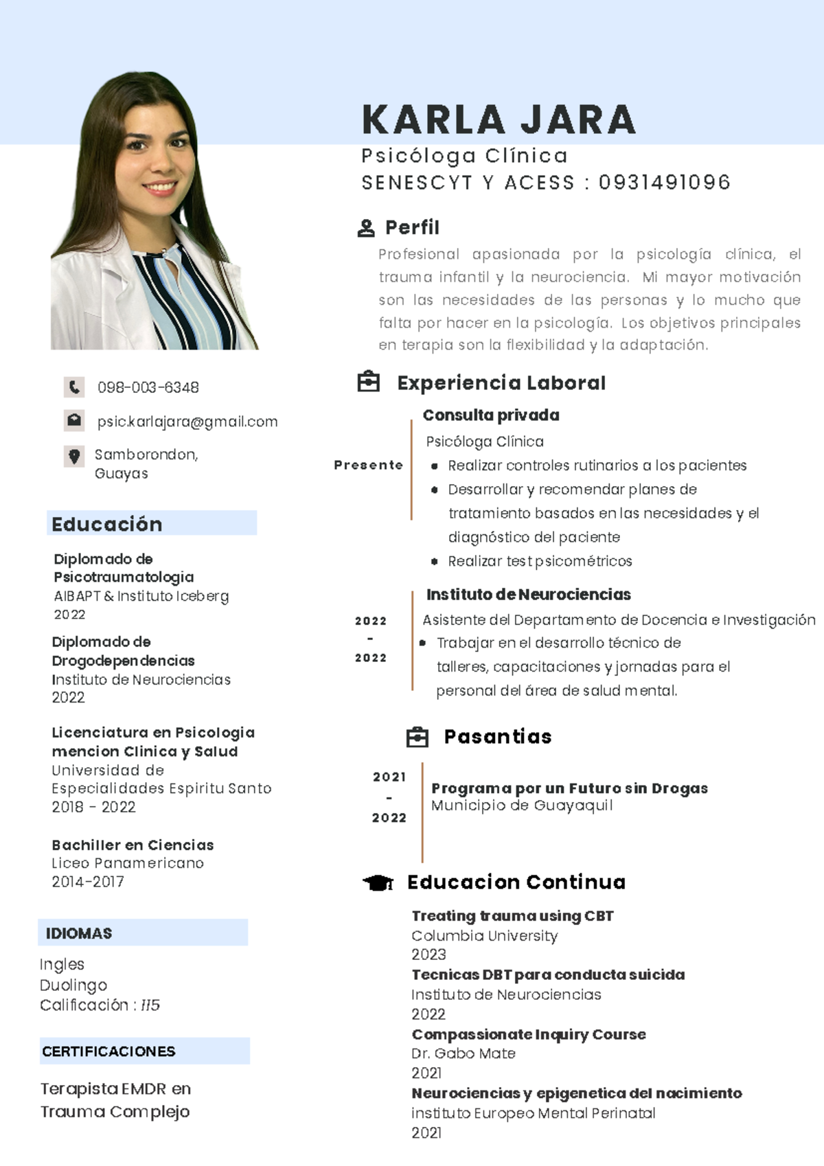 CV Karla Jara - WQW - Wardiere Inc. / CEO Programa por un Futuro sin ...