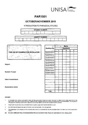 Tutorial Letter 201 - PAR1501 - Unisa - Studocu