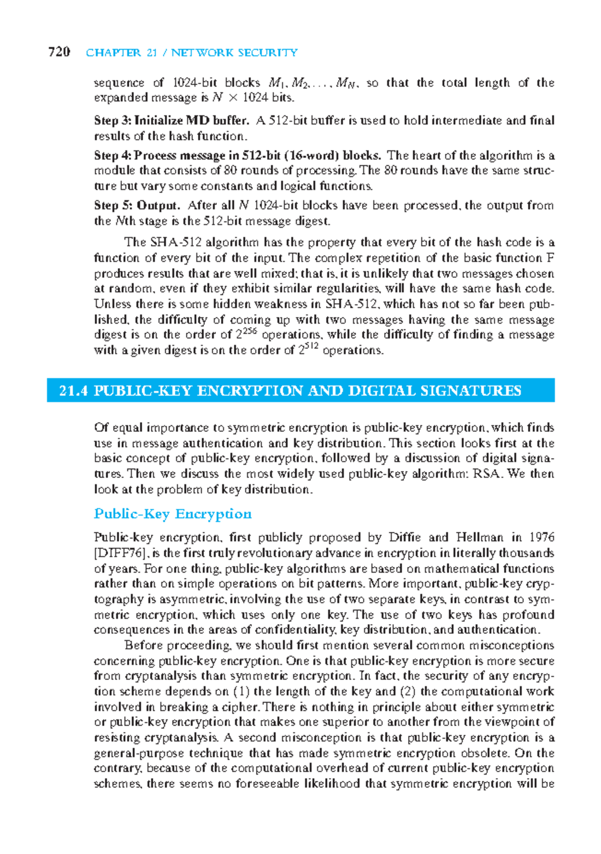 Public key encryption - 720 CHAPTER 21 / NETWORK SECURITY sequence of ...