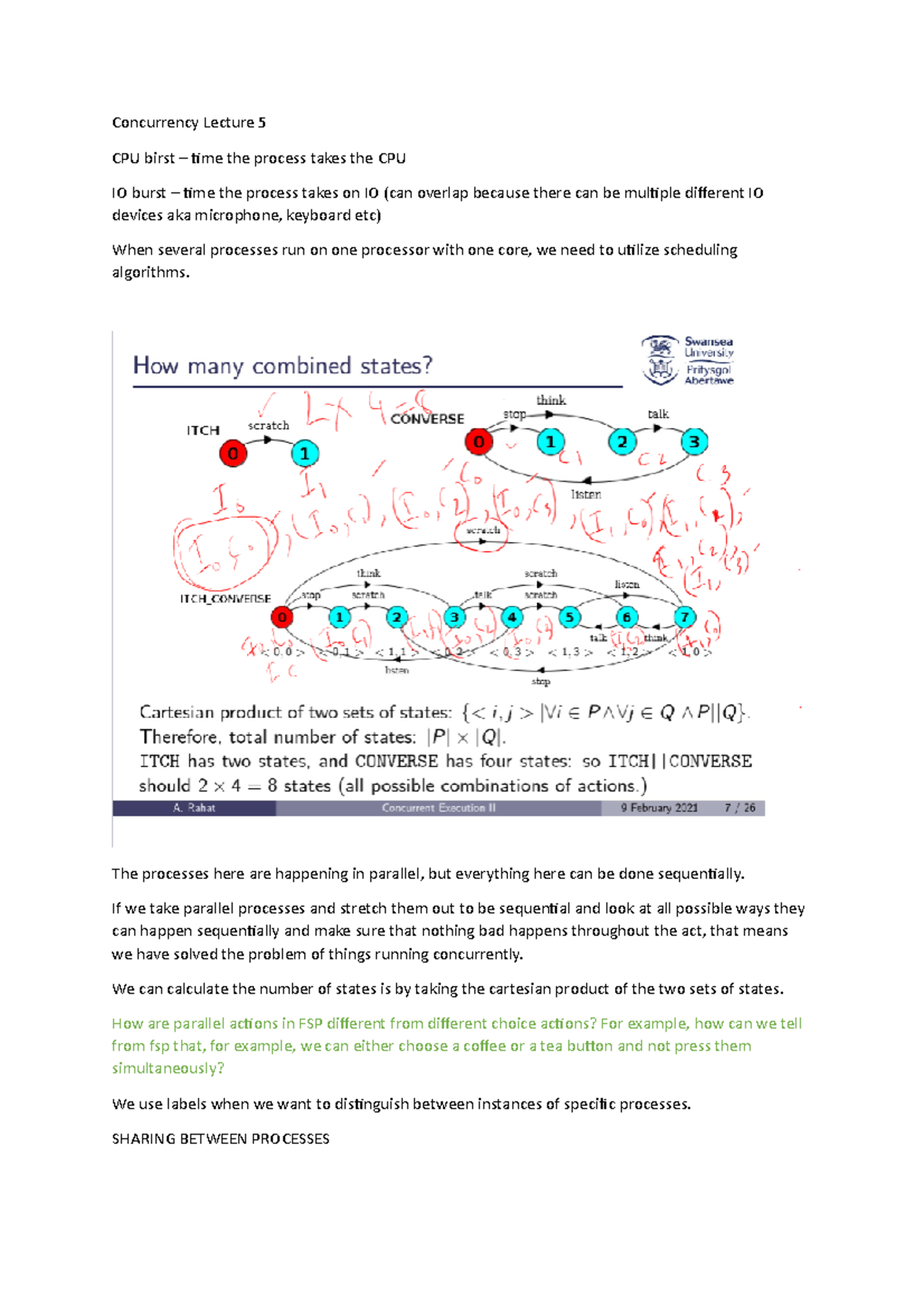 Concurrency Lecture 5 2021 Concurrency Lecture 5 Cpu Birst Time The Process Takes The Cpu