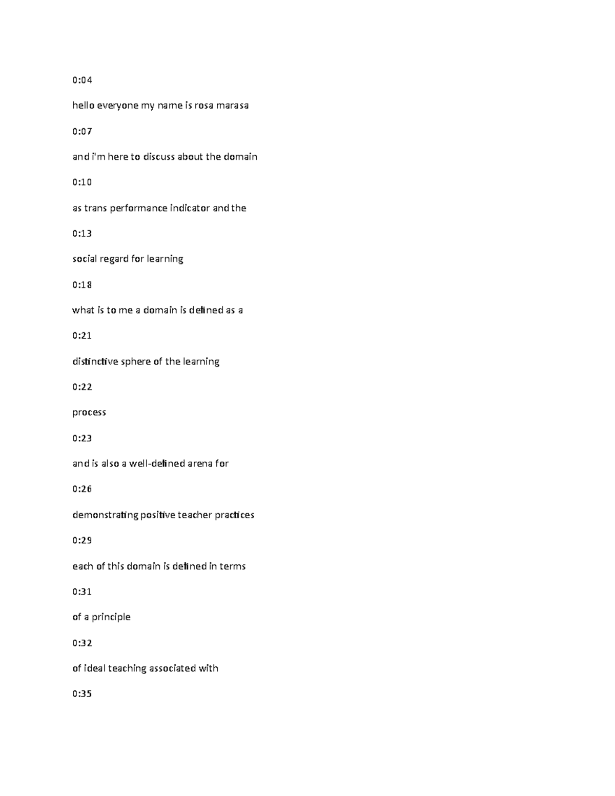 Social regard of learning - 0: hello everyone my name is rosa marasa 0 ...