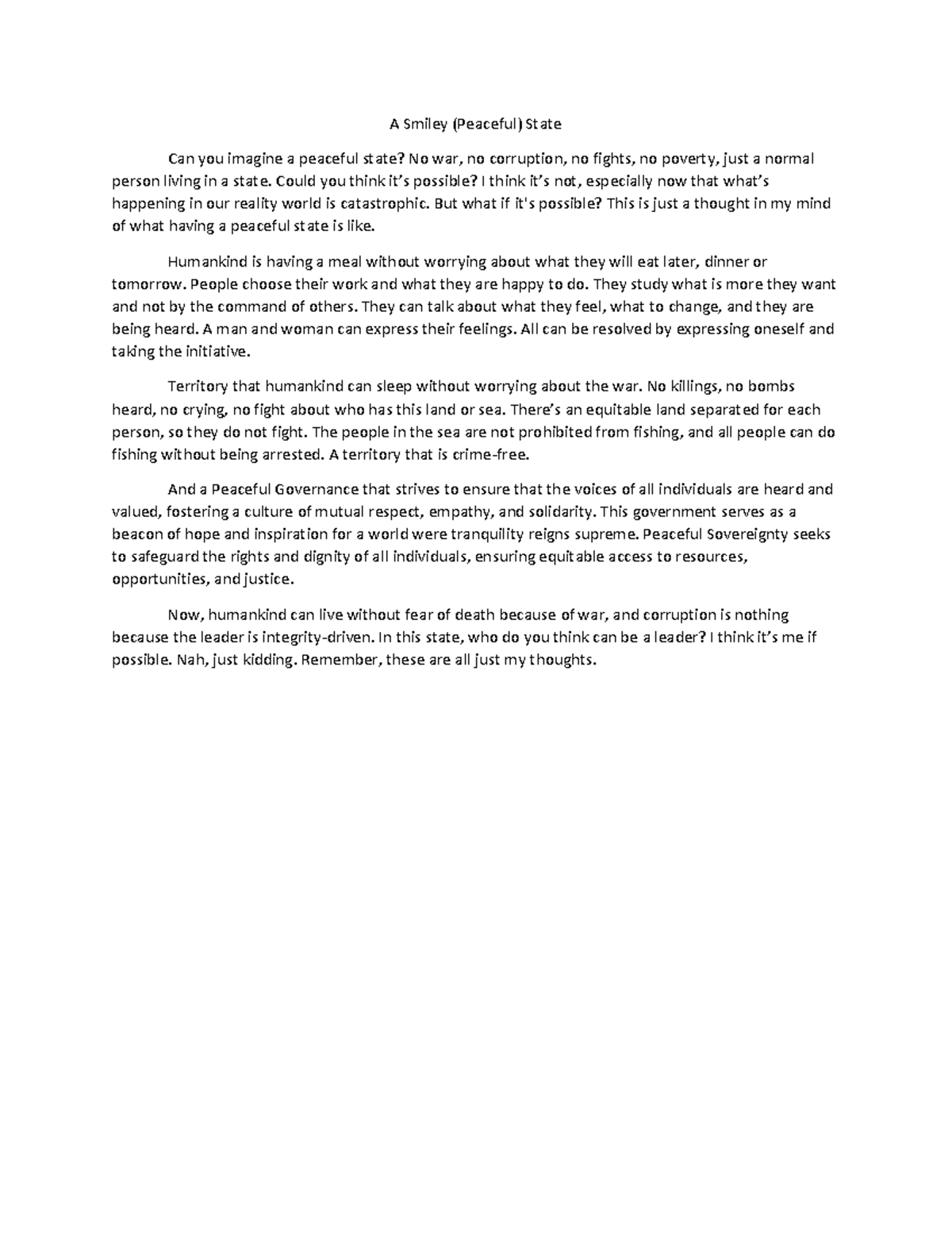 The-Peaceful-State - Copy - A Smiley (Peaceful) State Can you imagine a ...