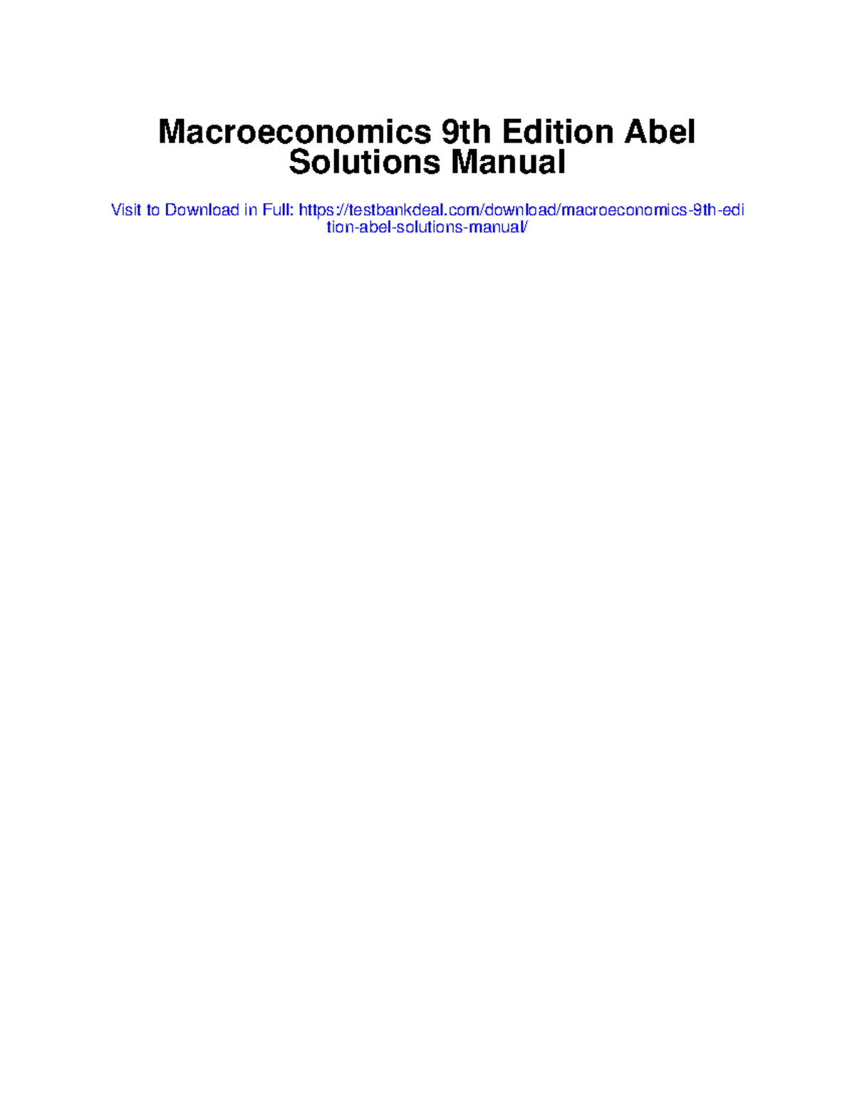 680928546 Macroeconomics 9th Edition Abel Solutions Manual ...