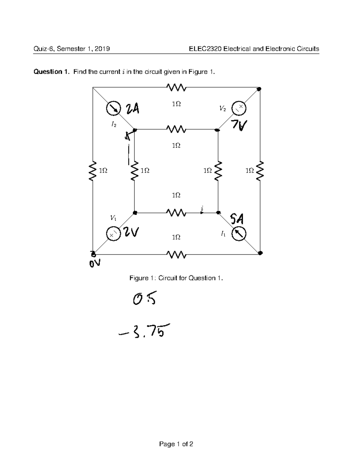 Quiz 6 - 6th of the semster - Quiz-6, Semester 1, 2019 ELEC2320 ...