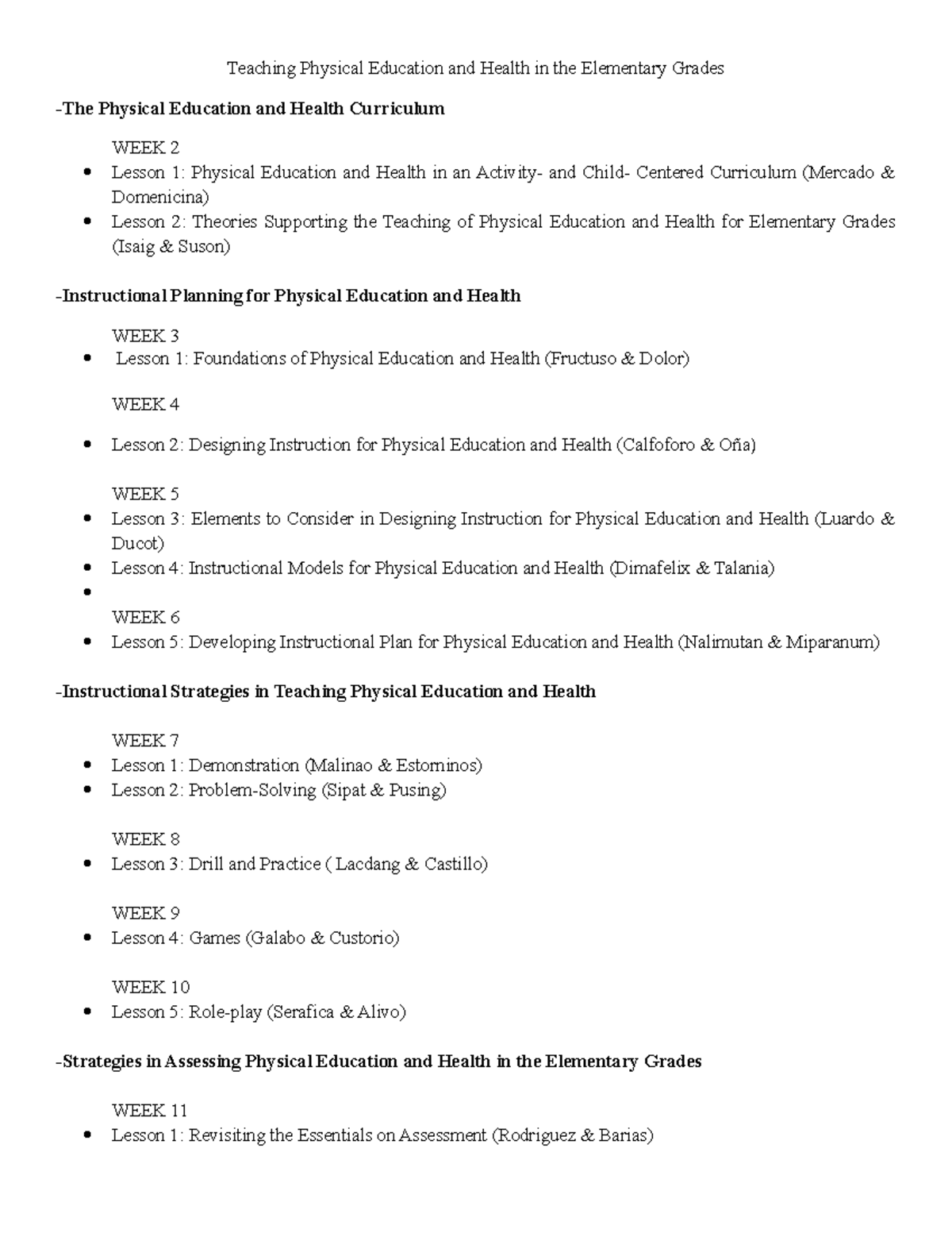 PE-Reporting - Report - Teaching Physical Education and Health in the ...