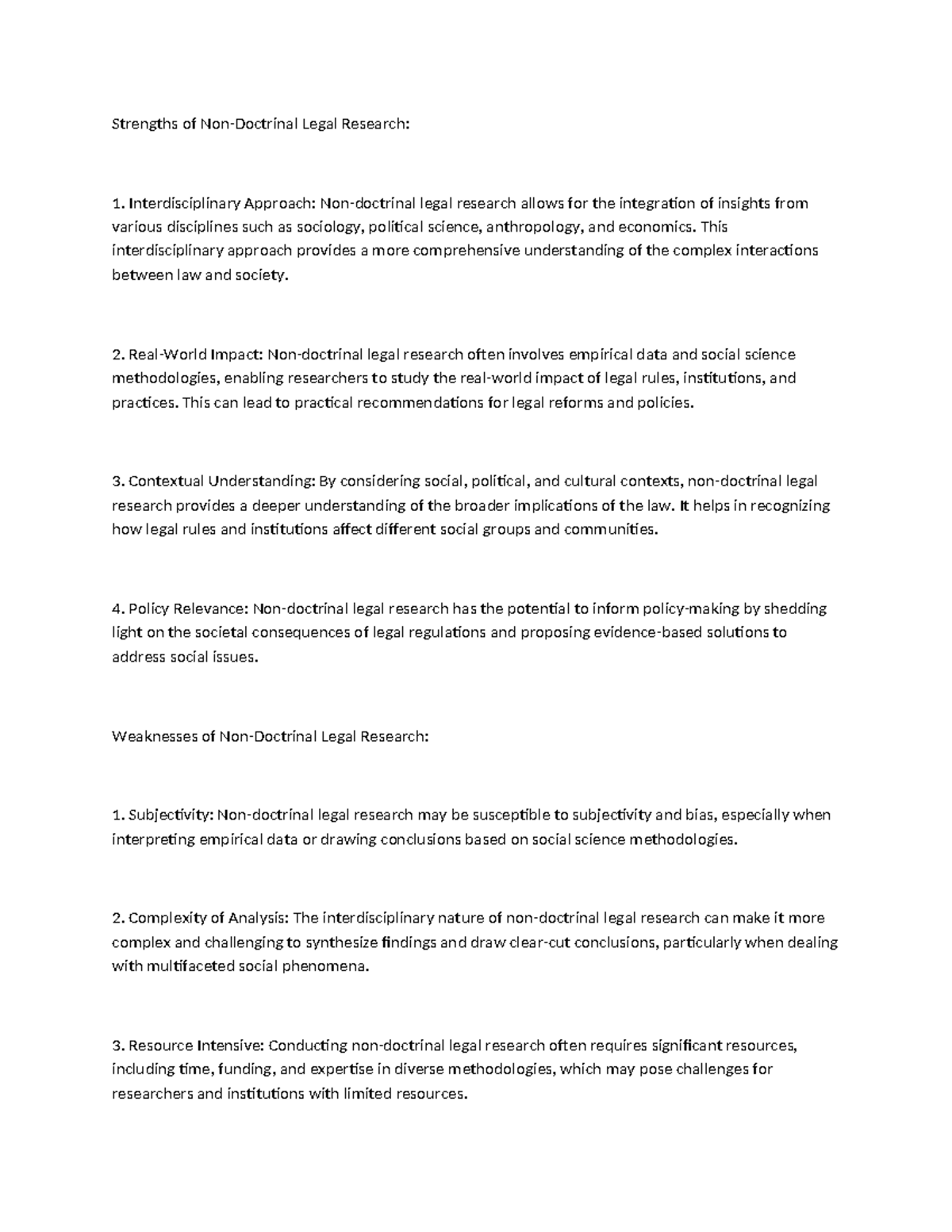 Strengths of No - Strengths of Non-Doctrinal Legal Research ...