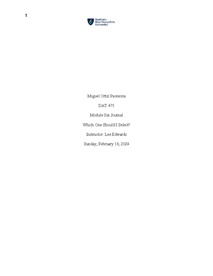 DAT 475 Module Four Journal - Miguel Ortiz Paonessa DAT 475 Module Four ...