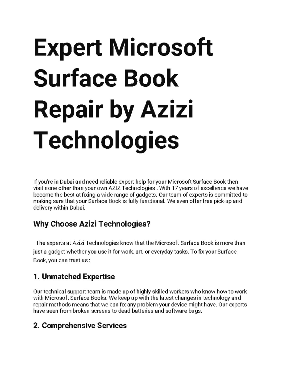 Expert Microsoft Surface Book Repair by Azizi Technologies - Expert ...