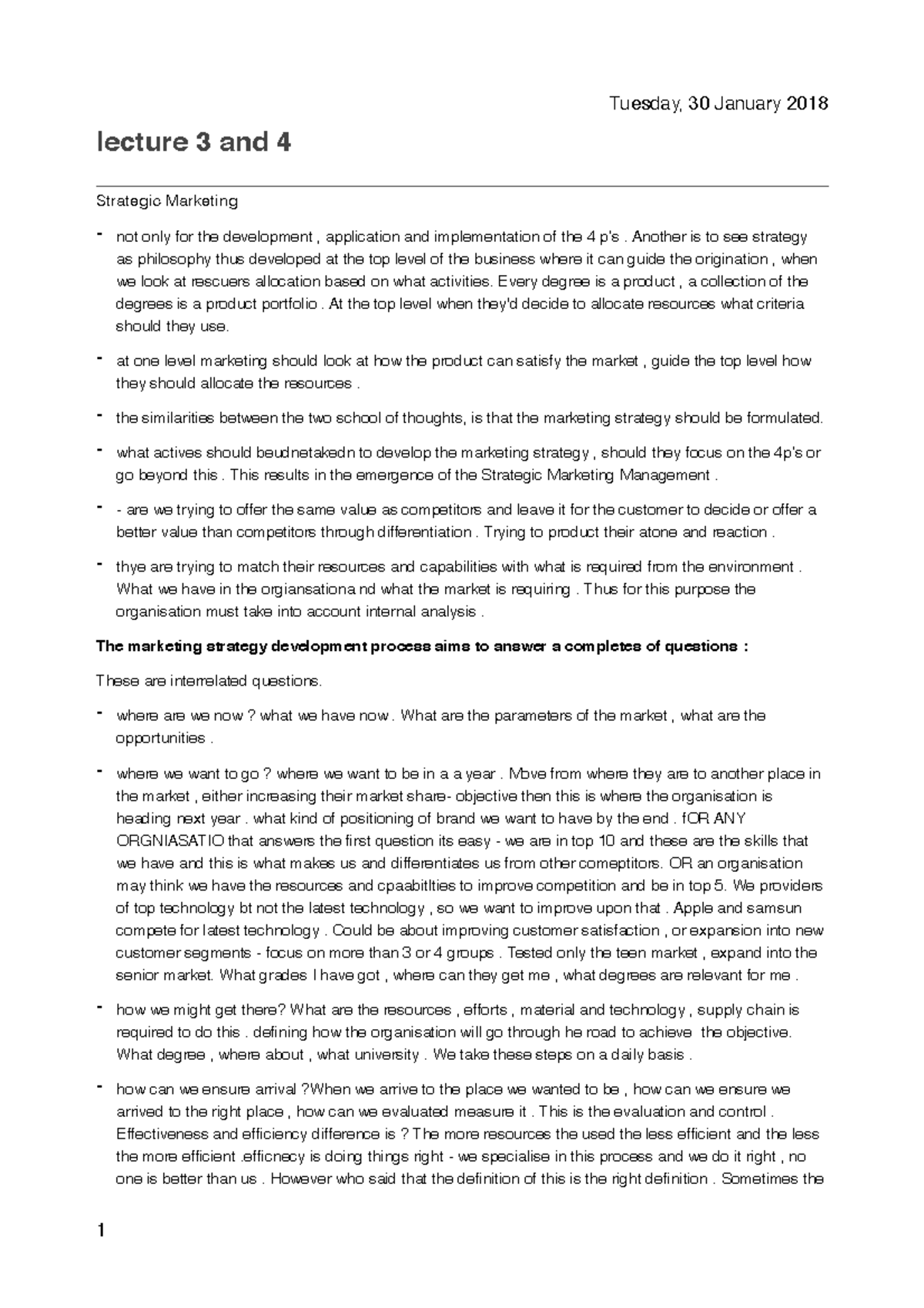 Lectures 3 and 4 - Lecture notes 3-4 - lecture 3 and 4 Strategic ...