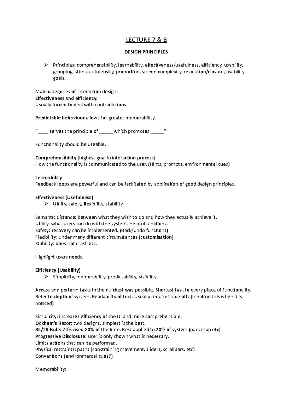 Lecture 7 & 8 - LECTURE 7 & 8 DESIGN PRINCIPLES Principles ...
