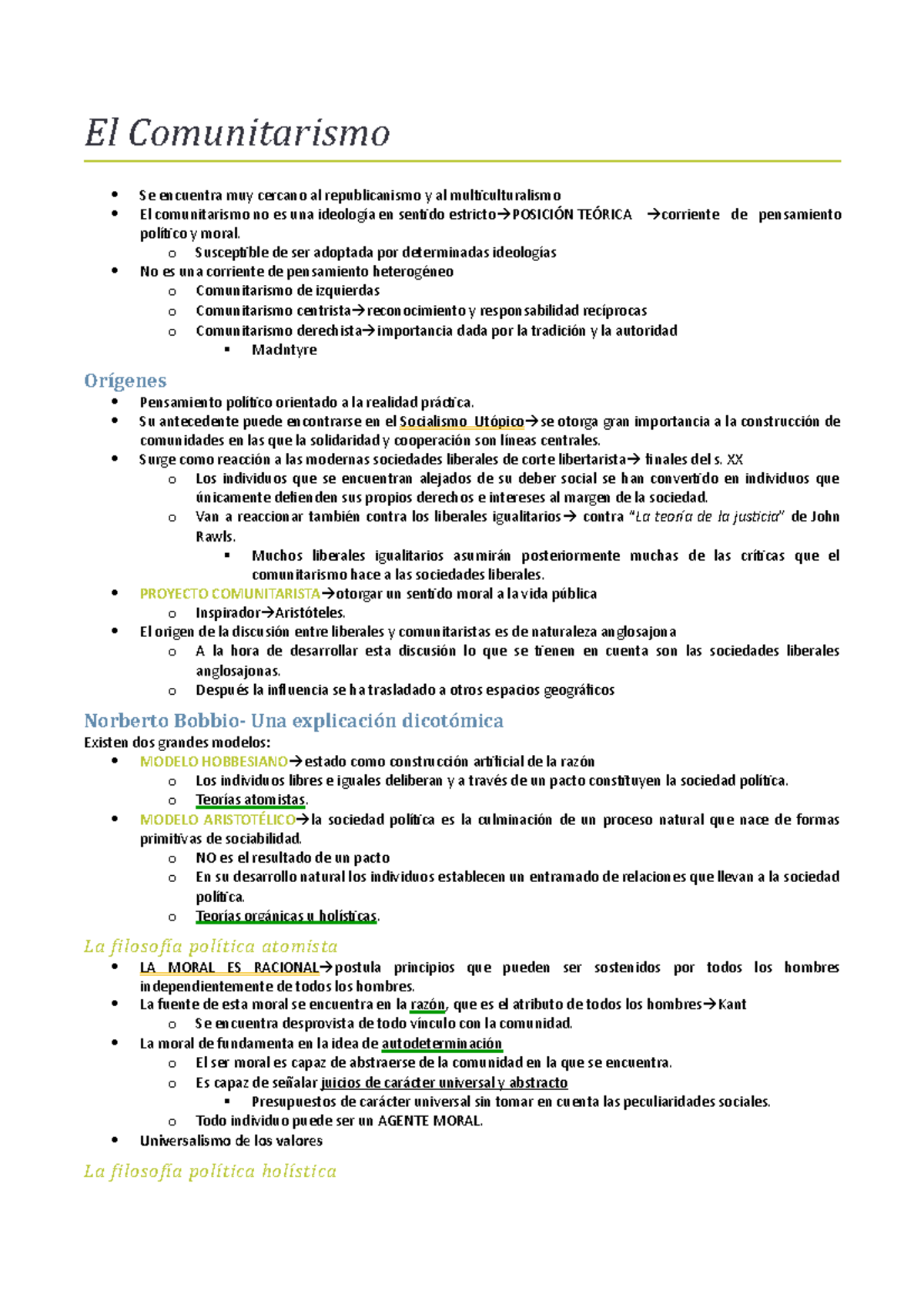 Apuntes, tema 2 - El Comunitarismo - El Comunitarismo Se encuentra muy ...