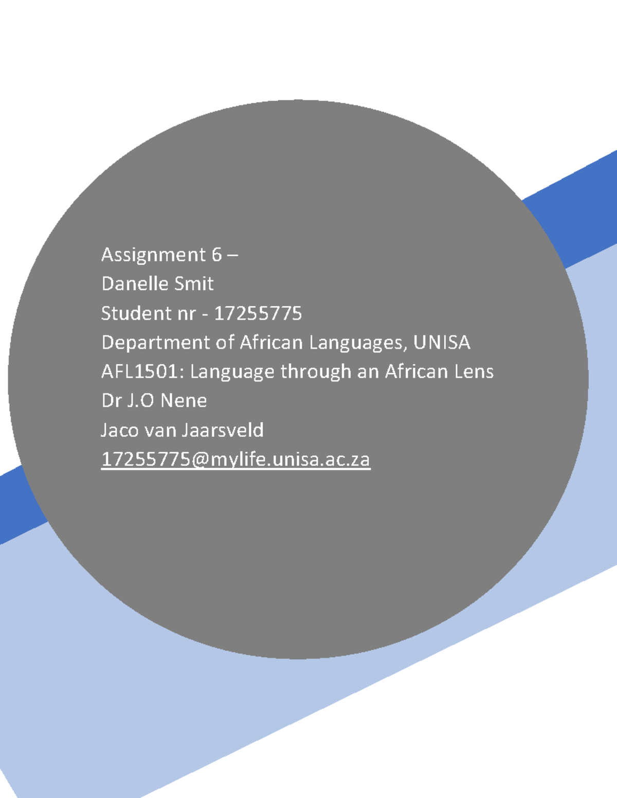 Assignment 6 - Language through an African lens - Assignment 6 ...