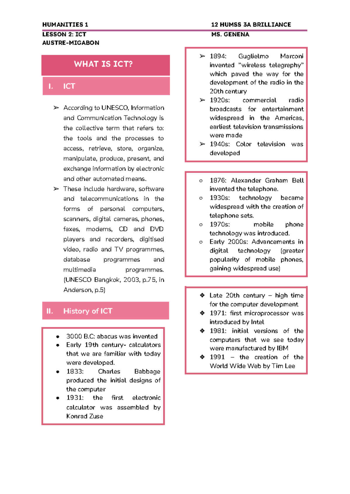 HUM 1 Notes - L2 - a continuation of the last document - HUMANITIES 1 ...