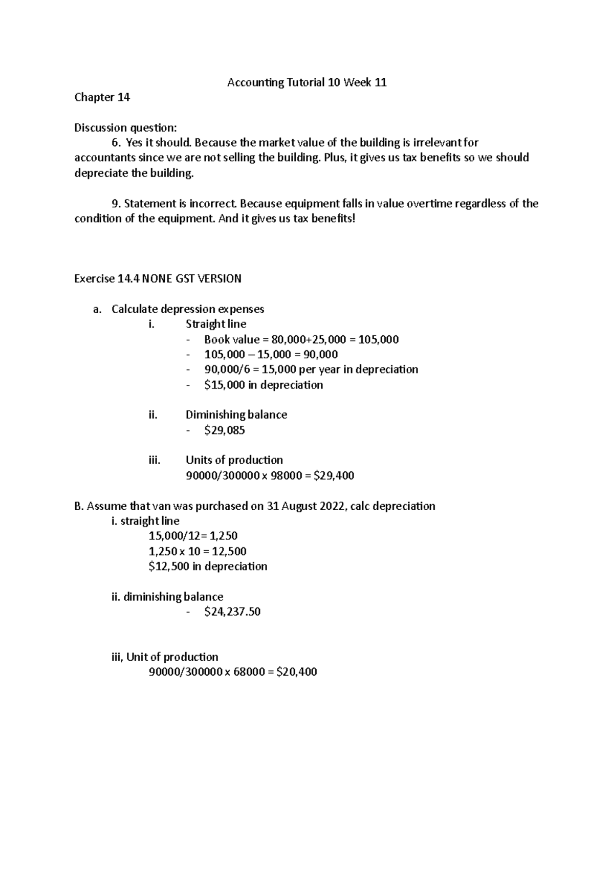 Accounting Tutorial 10 Week 11 - Accounting Tutorial 10 Week 11 Chapter ...
