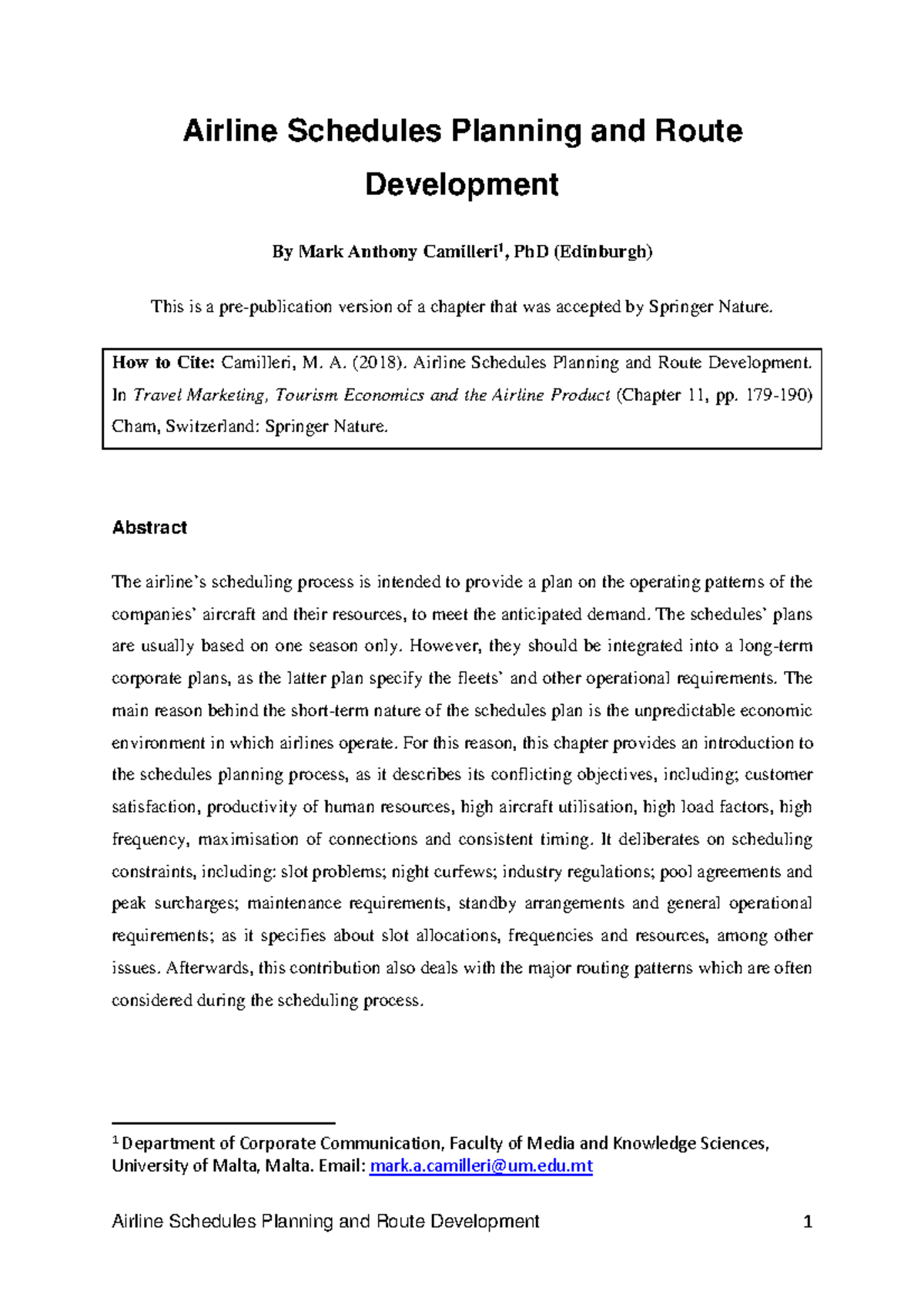 Airline Schedules Planning and Route Development - How to Cite ...