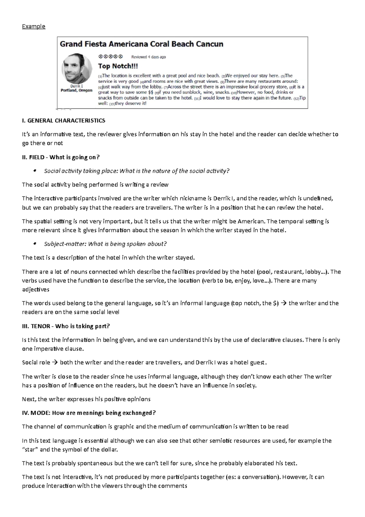 Essay context of situation - Example I. GENERAL CHARACTERISTICS It’s an ...