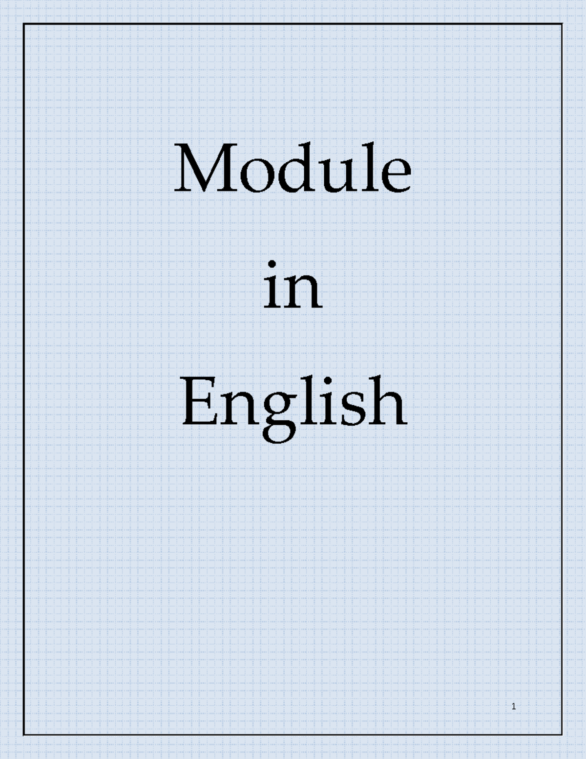 Basic Parts of Speech and Verb Tenses - Module in English TABLE OF ...