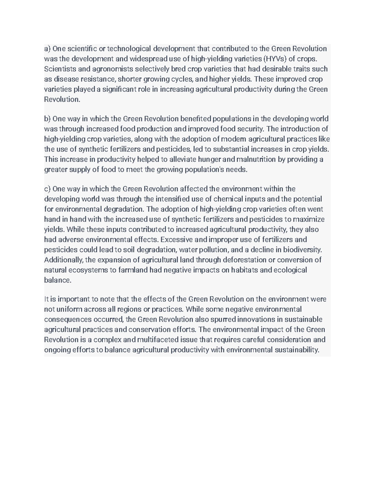 2022 APWH SAQ's - 2022 APWH SAQ - a) One scientific or technological ...