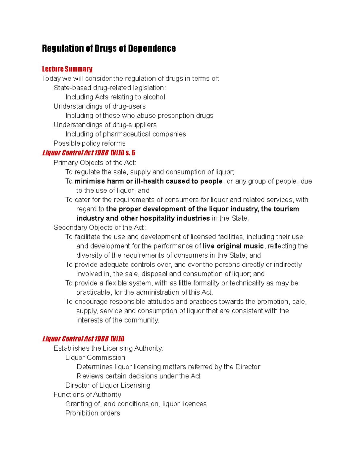 Regulation of Drugs of Dependence - Regulation of Drugs of Dependence ...