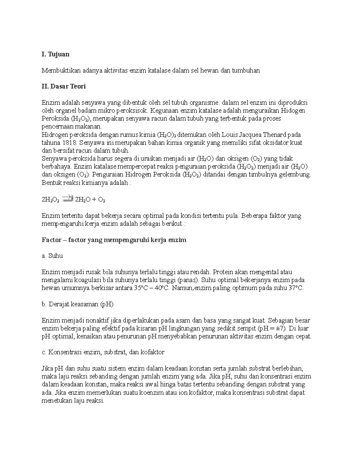 Enzim katalisator - Proving how it works about catalysor enzymes - I ...