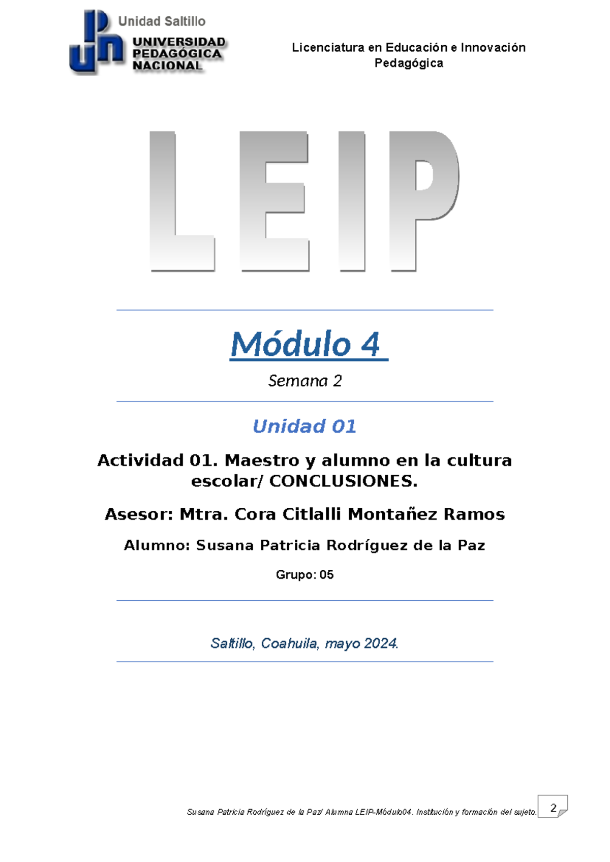Conclusiones M3 - Leip modulo 3 - Licenciatura en Educación e ...