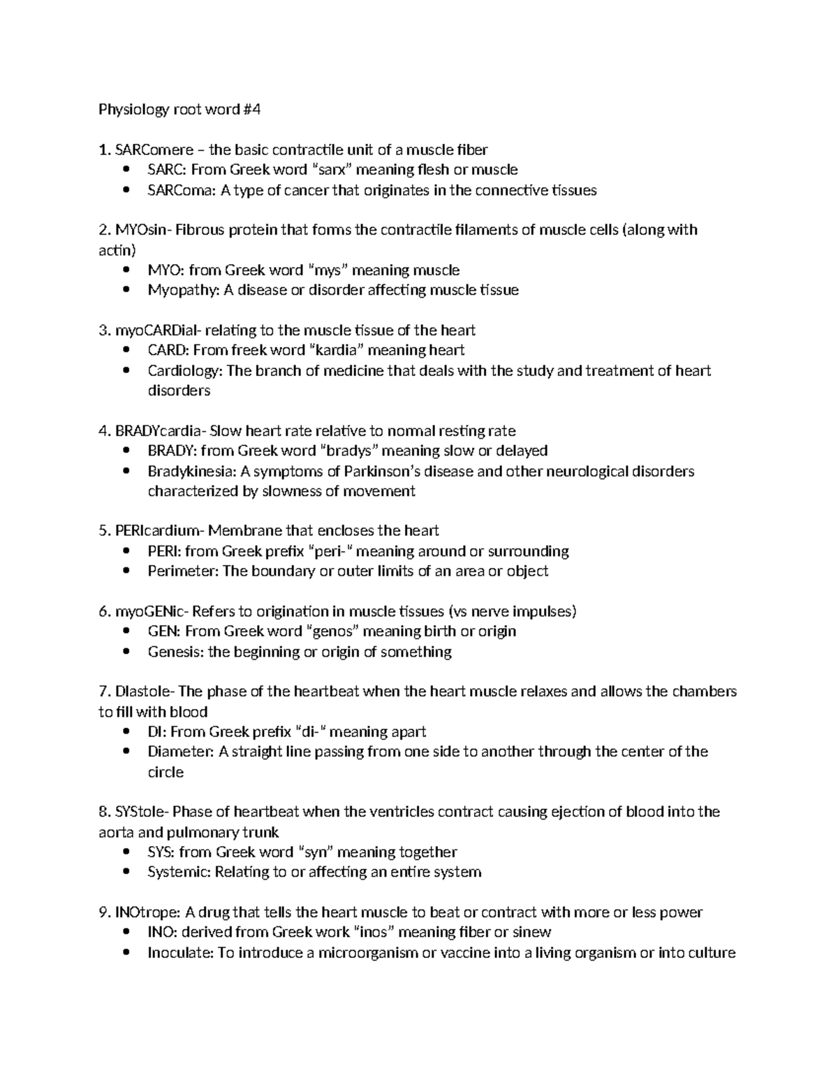 Homework #4 submission - Physiology root word # SARComere – the basic ...