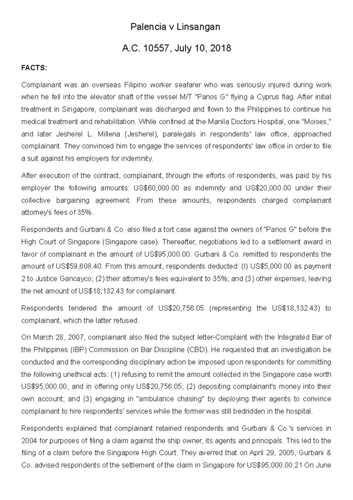 Jerry-M vs lisangan - Palencia v Linsangan A. 10557, July 10, 2018 ...