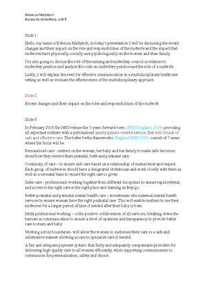 Unit 8 - This received a distinction. - The roles and responsibilities ...