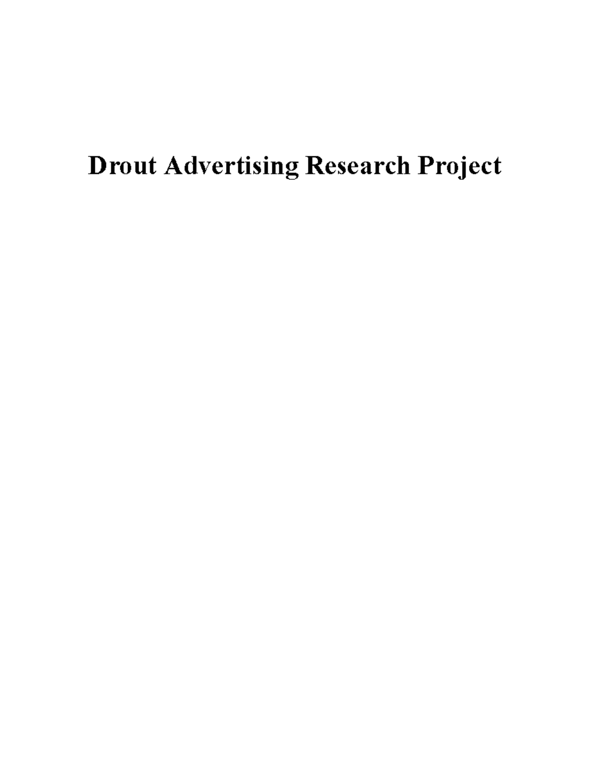 MDAE Assignment - Data analysis project using excel on Drout ...