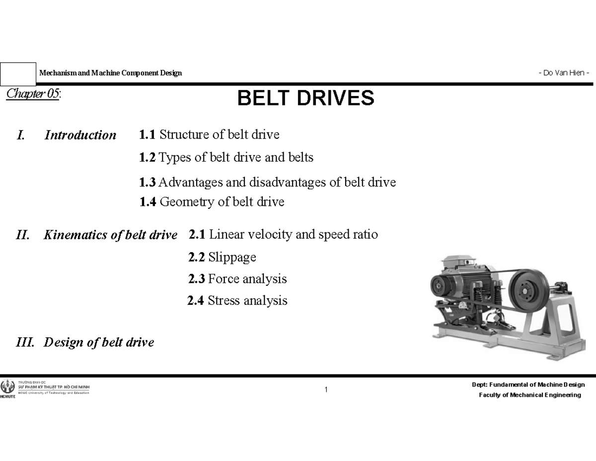 BG C05 Belt 2021 EN - nothing to say :D - Dept: Fundamental of Machine Design 1 BELT DRIVESBELT ...