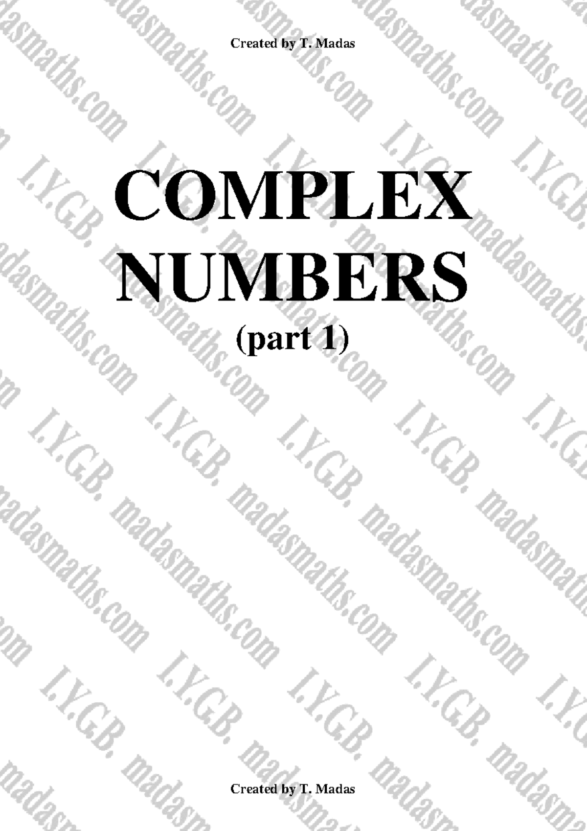 Complex numbers part 1 - COMPLEX NUMBERS (part 1) BASIC COMPLEX ALGEBRA ...