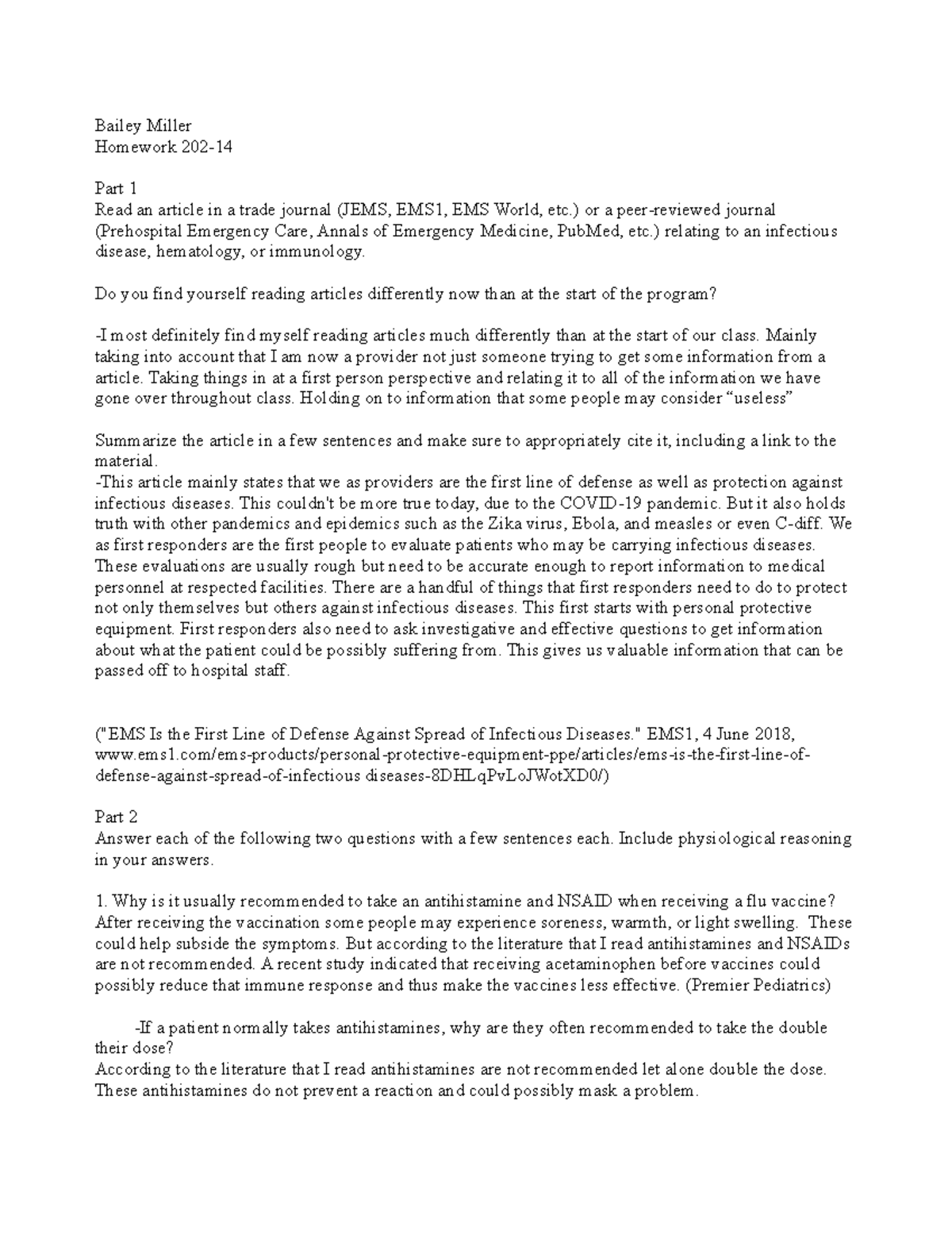 202-14 homework assignment - Bailey Miller Homework 202- Part 1 Read an ...