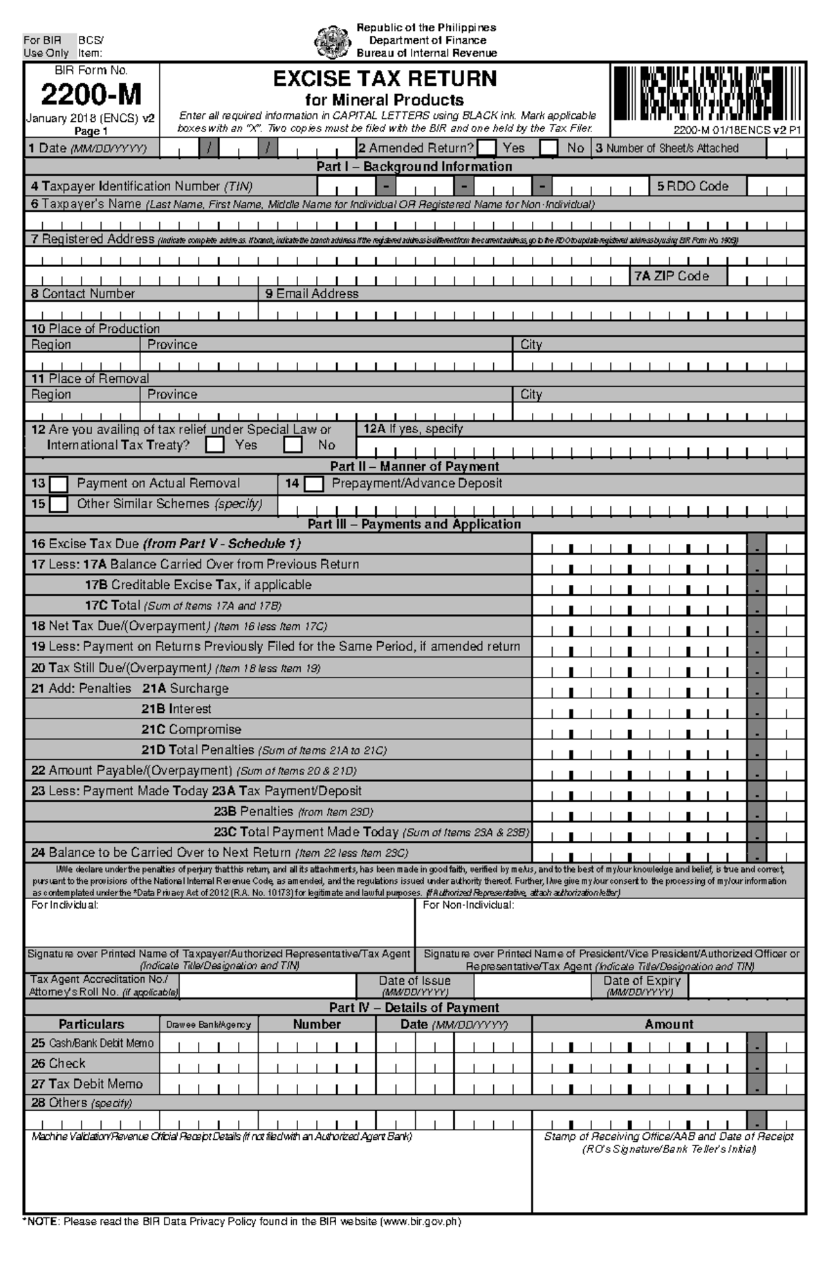 2200 M Jan 2018 ENCS v2 final version - BIR Form No. 2200 - M January ...