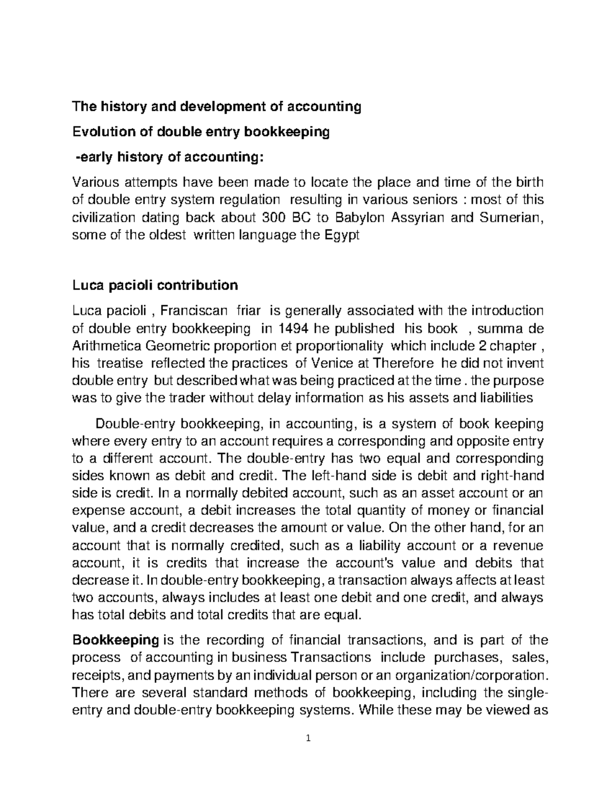 Summary of accounting theory - The history and development of ...
