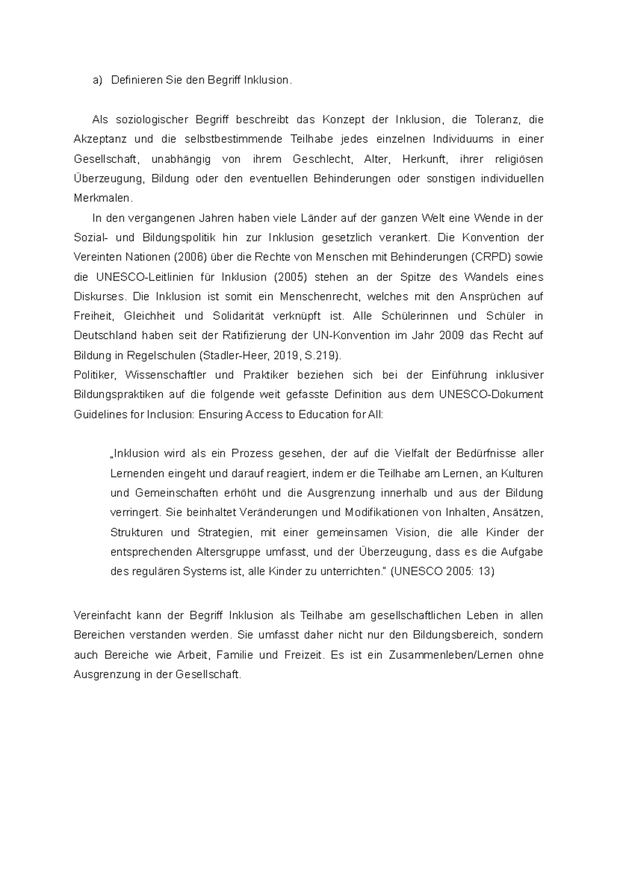 Definieren Sie den Begriff Inklusion - Als soziologischer Begriff ...