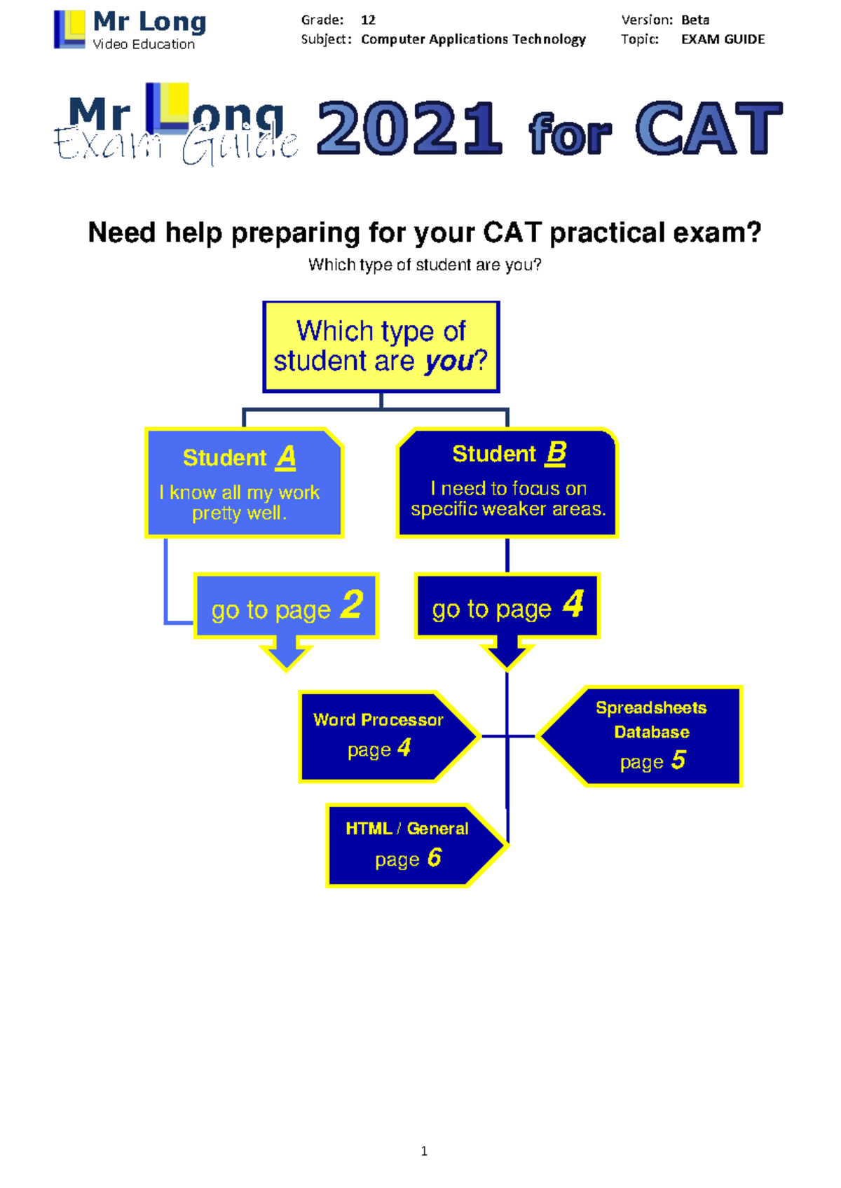 Gr 12 Mr Longs Exam Guide 2021 - CAT - Subject: Computer Applications ...