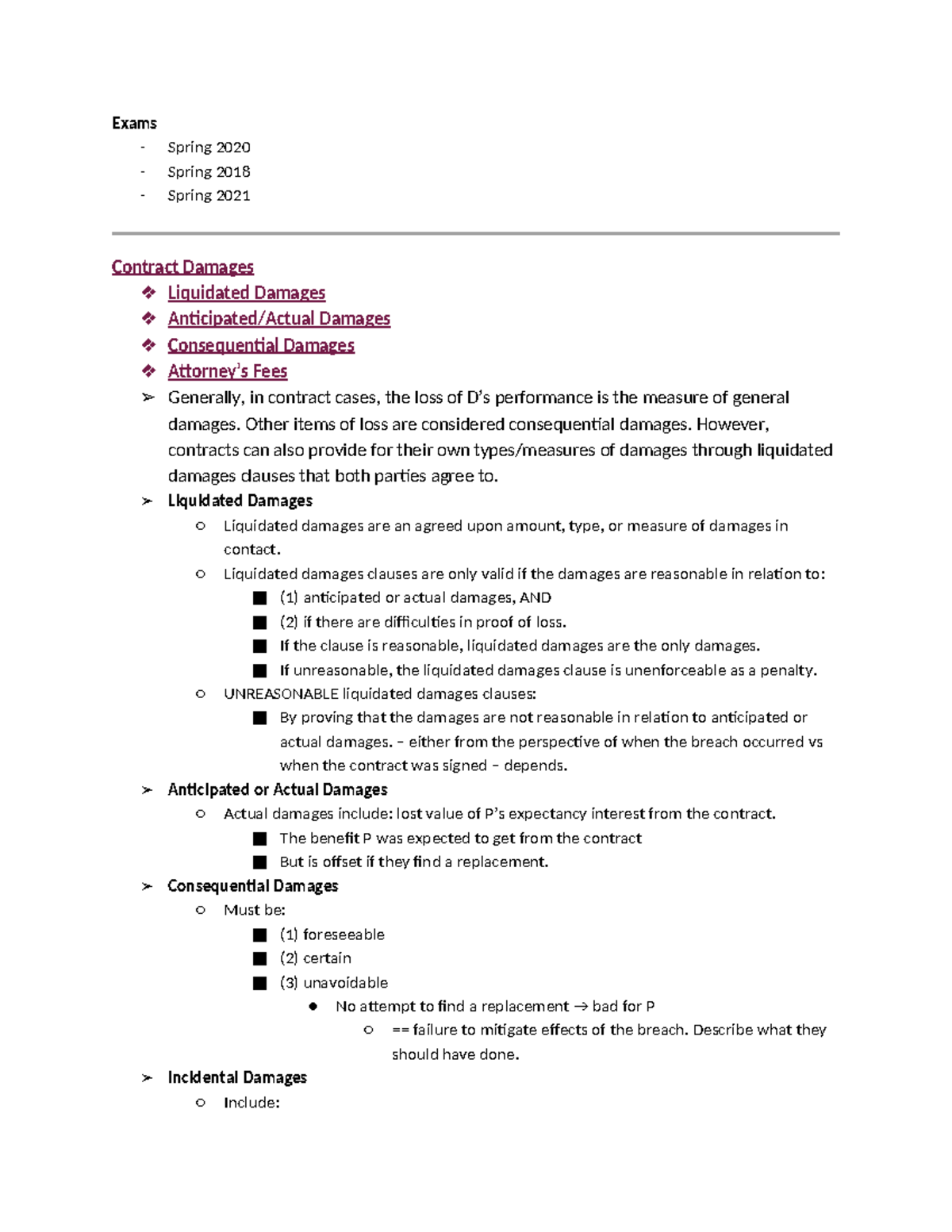 Remedies Attack Outline - Exams - Spring 2020 - Spring 2018 - Spring ...