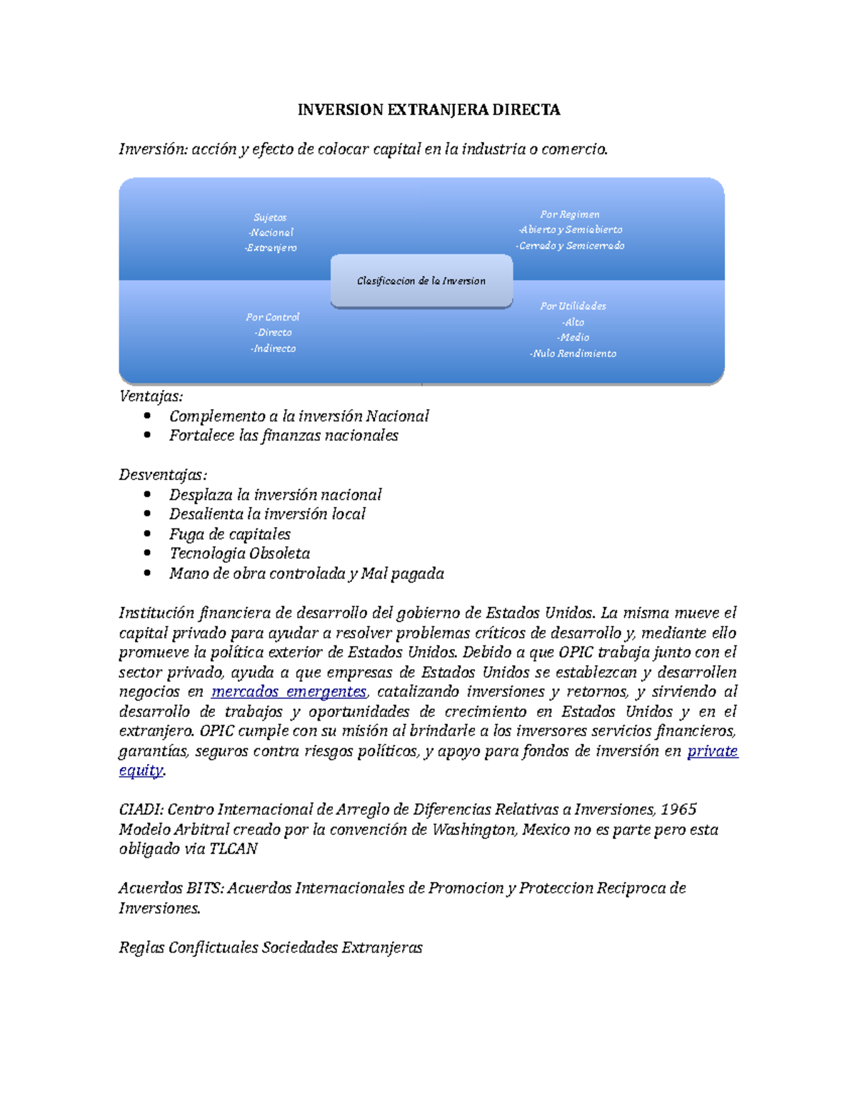 Inversion Extranjera Directa - INVERSION EXTRANJERA DIRECTA y efecto de ...