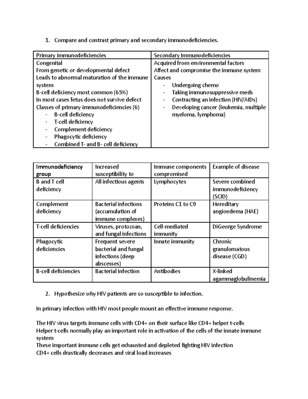 MICR Module 4 Learning Outcomes - Compare and contrast primary and ...