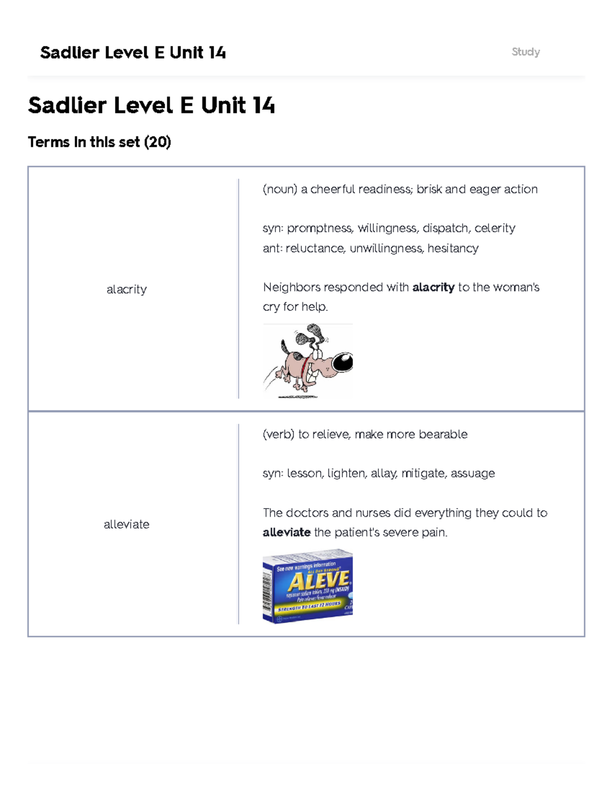 Sadlier Level E Unit 14 Flashcards Quizlet - Sadlier Level E Unit 14 ...