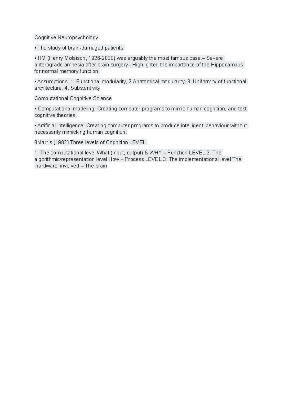 Cognitive Psych - Cognitive Neuropsychology The study of brain-damaged ...