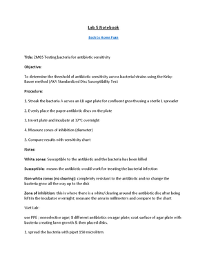 BIOD171 Microbiology Lab Notebook - Portage Learning BIO 171 ...