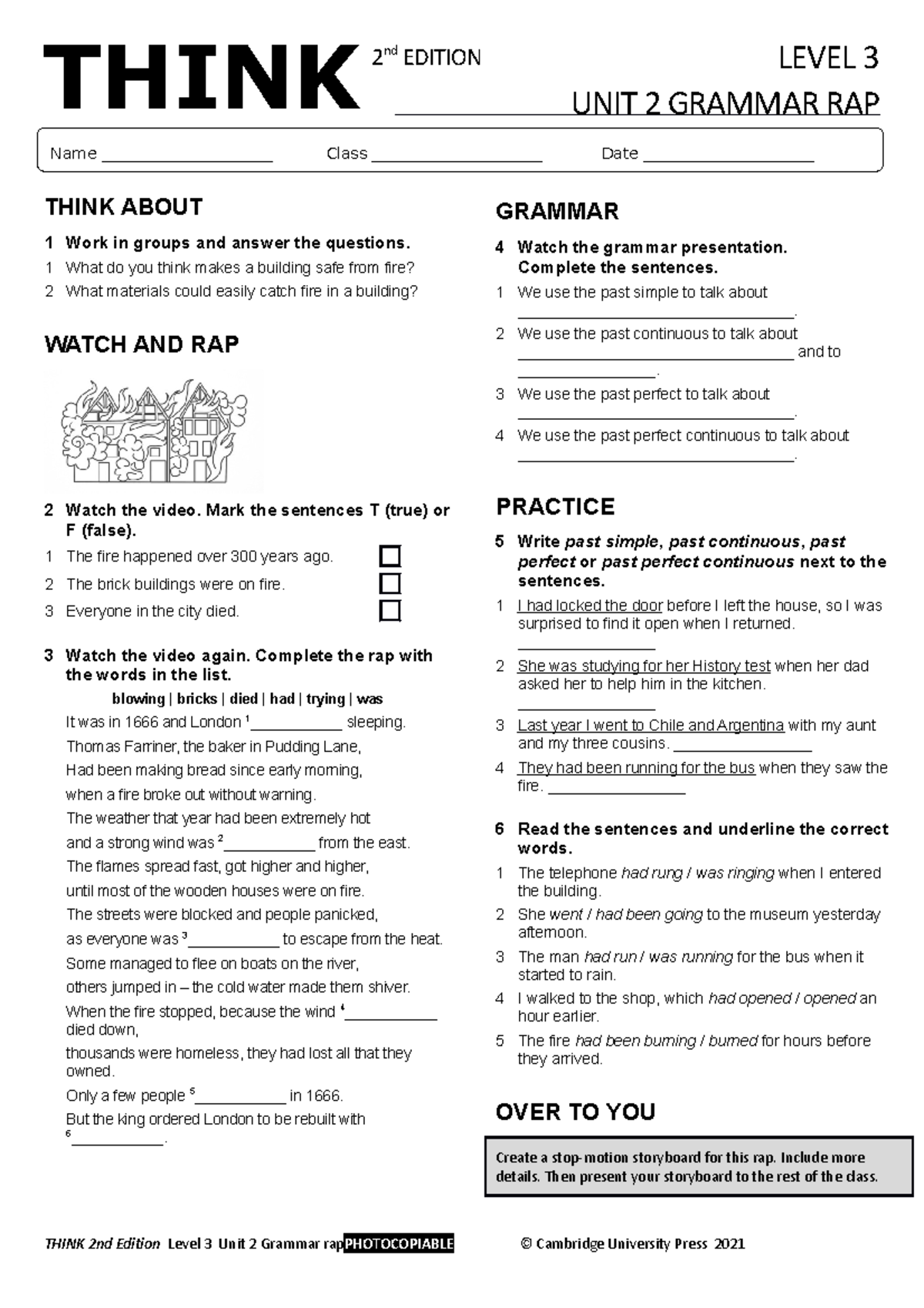 Grammar Rap Unit 3 - THINK ABOUT 1 Work in groups and answer the ...