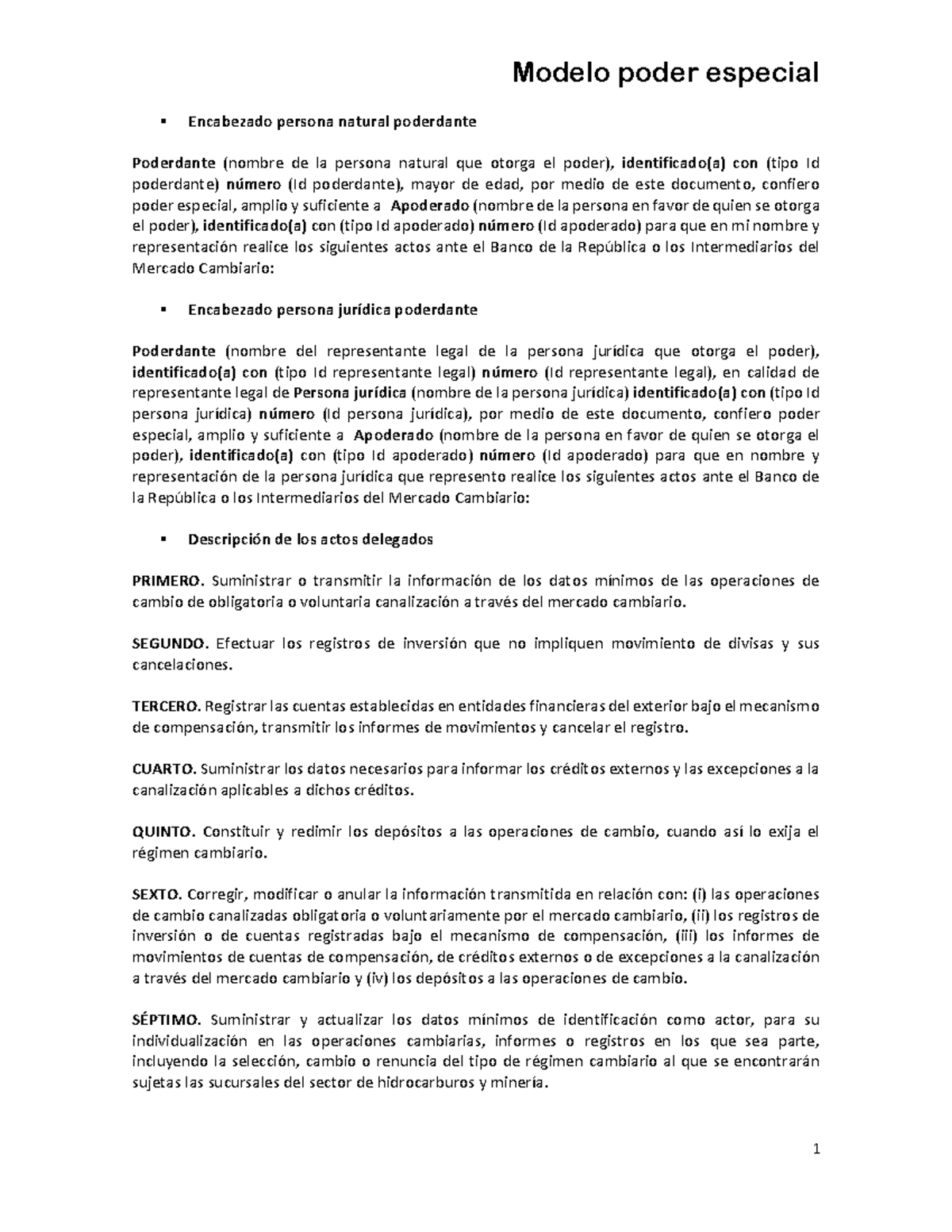 Modelo-poder-especial - Modelo poder especial 1 Encabezado persona ...