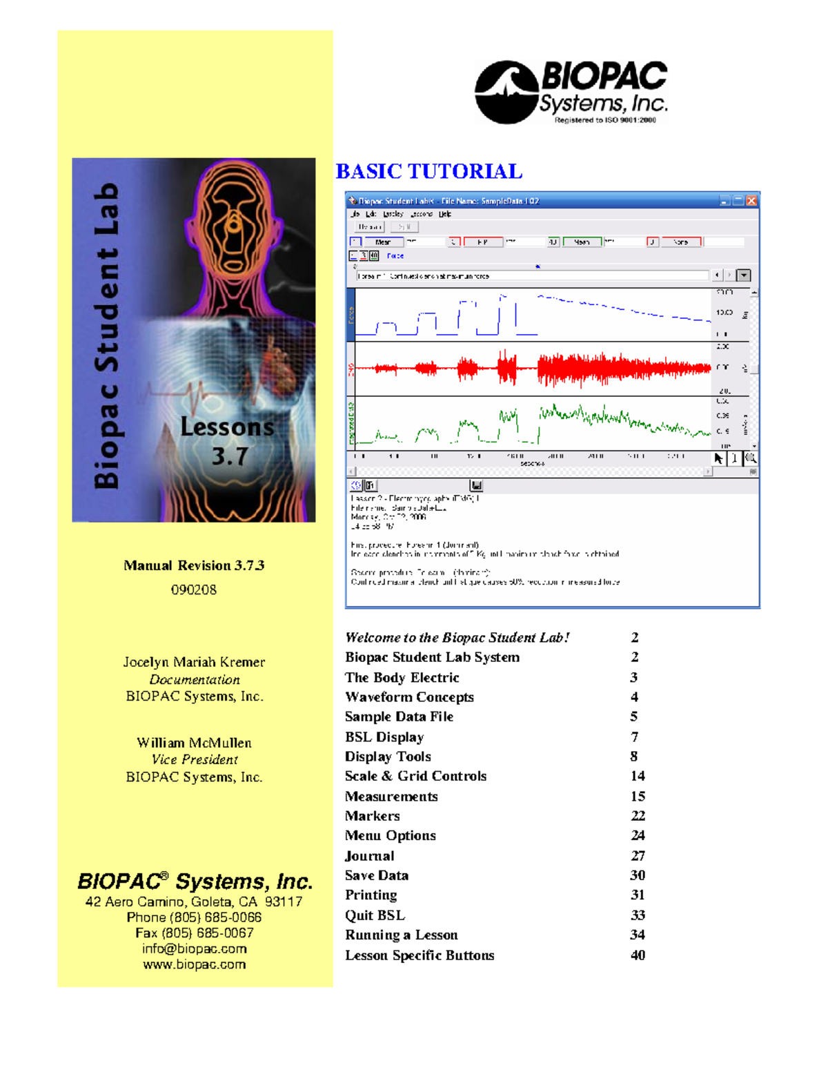 Bio Pac Student Tutorial - Manual Revision 3. 090208 Jocelyn Mariah ...