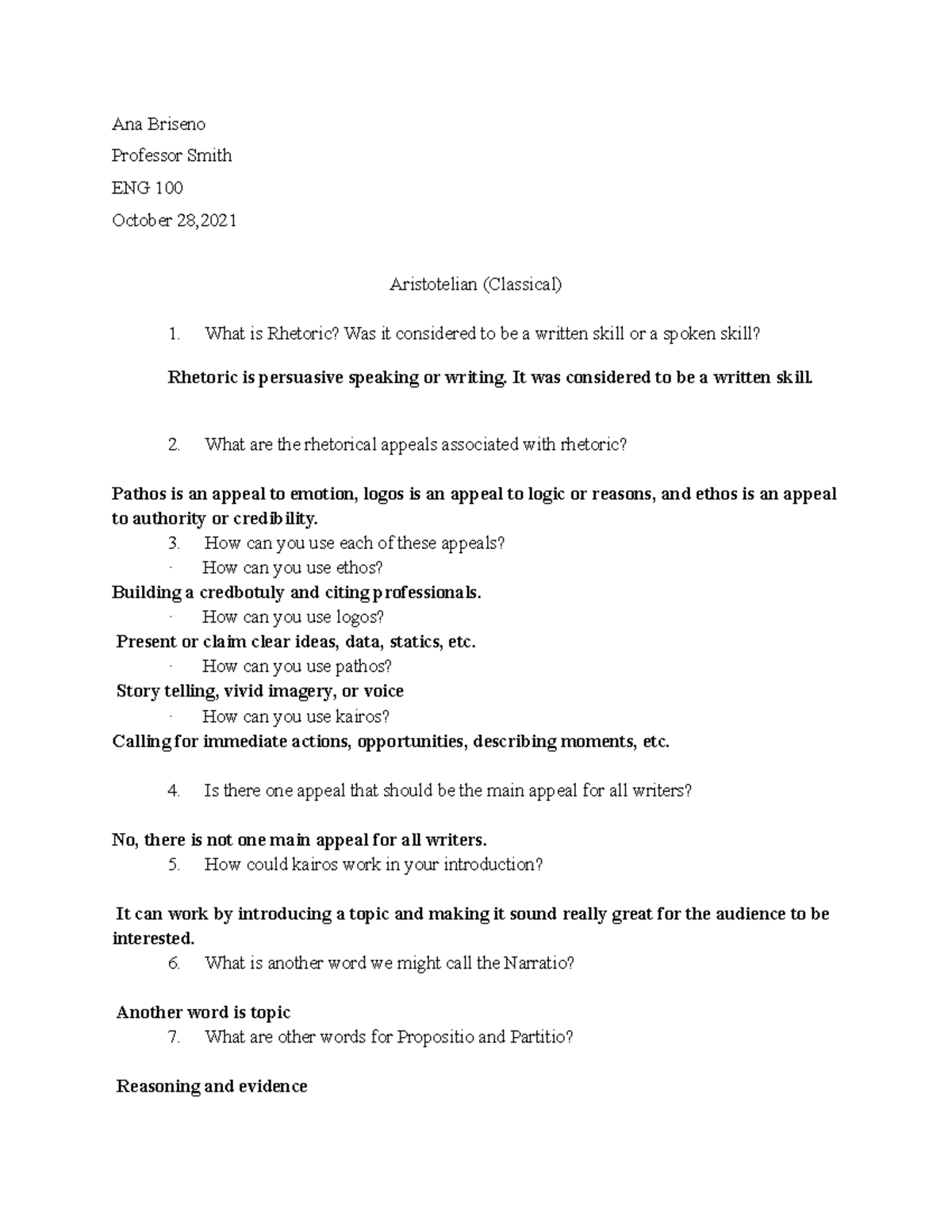 Types of arguments - Ana Briseno Professor Smith ENG 100 October 28 ...