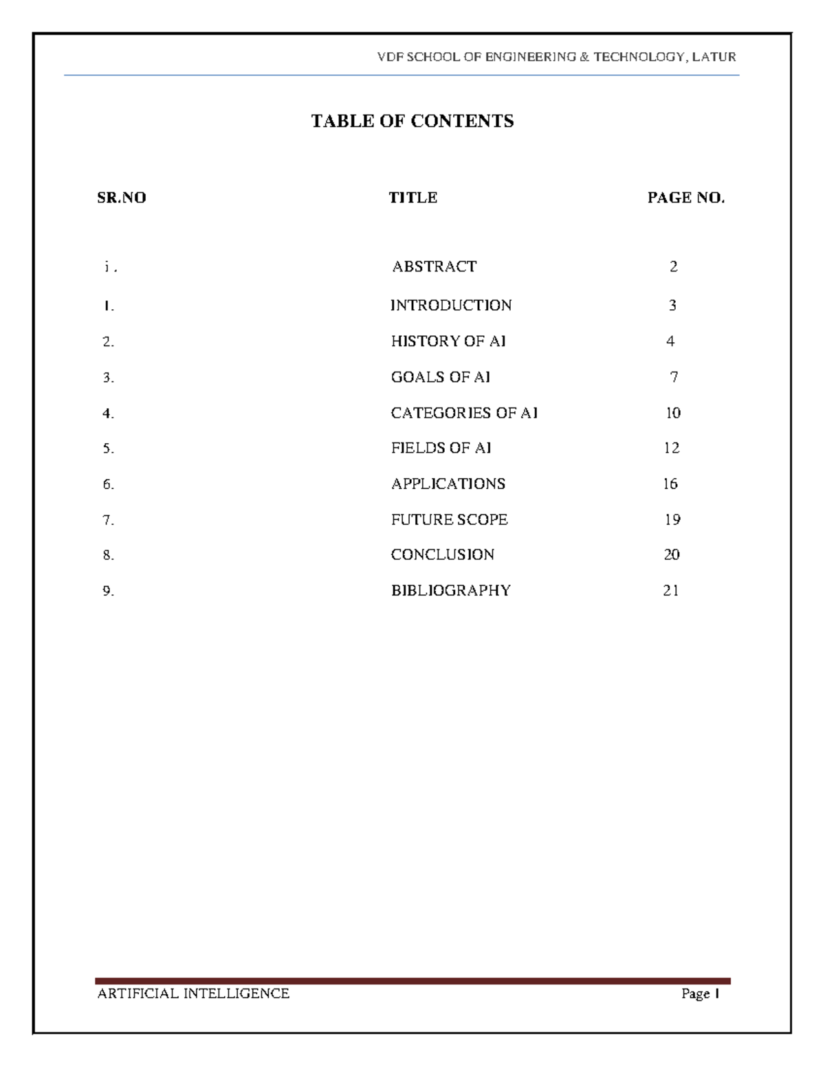 Prathmesh internship report on AI 2022-23 - TABLE OF CONTENTS i ...