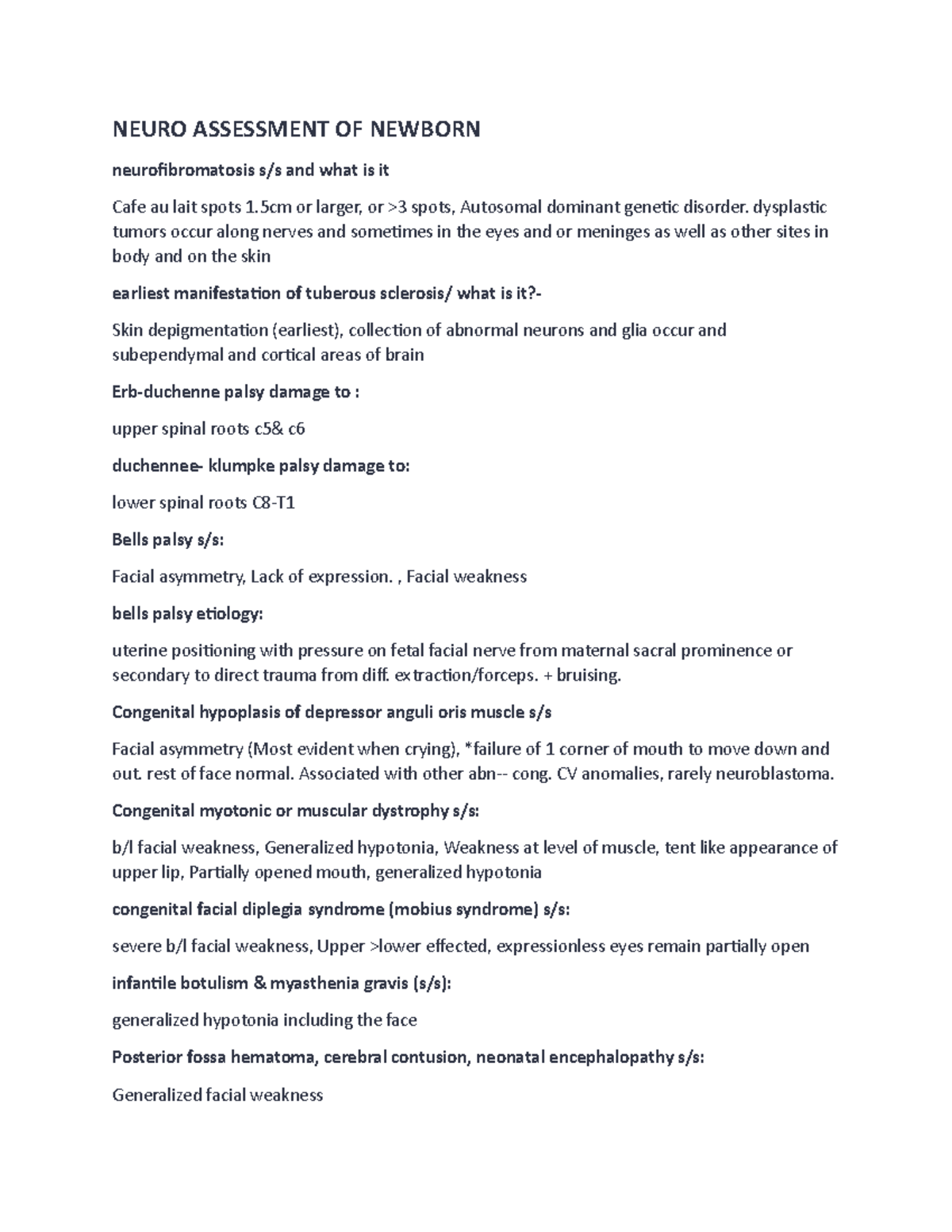 Neuro Assessment OF Newborn - NEURO ASSESSMENT OF NEWBORN ...