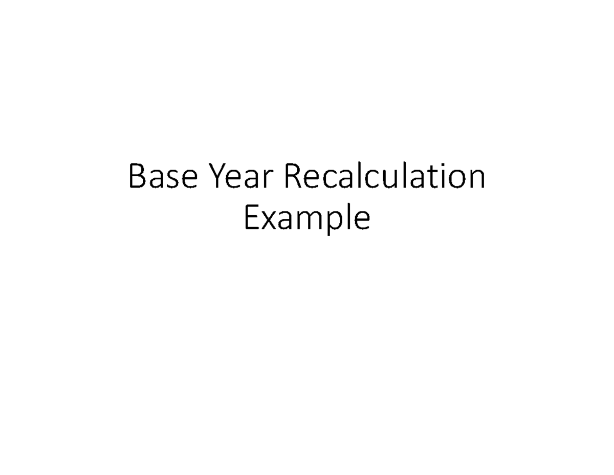 Base Year Recalculation Example - add scope 3 emission, previously not ...